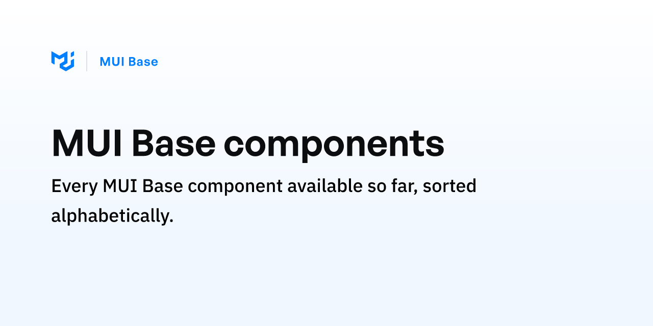 MUI Base components - MUI Base