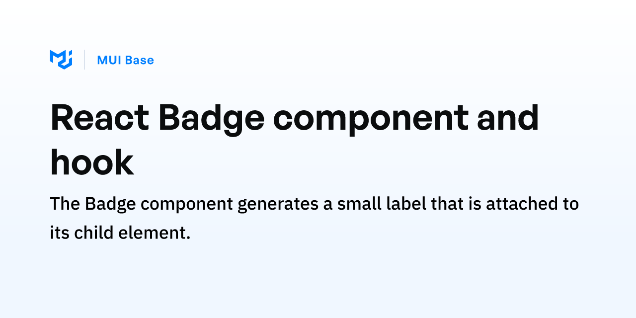 React Badge component and hook - MUI Base